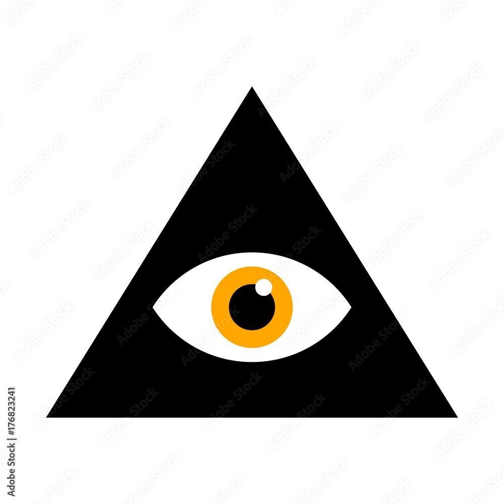 Seeing eye. All seeing eye inside triangle pyramid. vector illustration ...