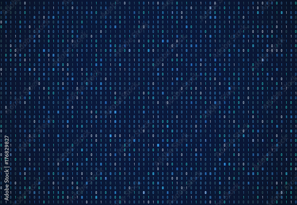 Binary code technology abstract background. Internet security, data ...