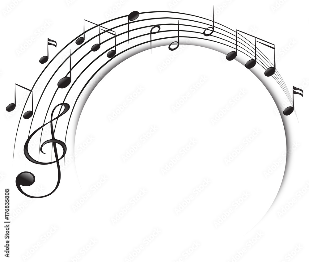 Music notes on scale Stock Vector | Adobe Stock