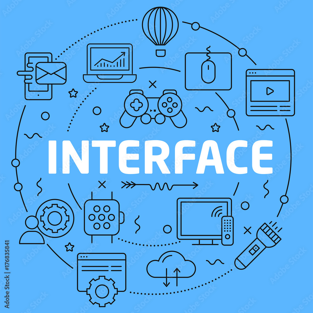 Vecteur Stock Interface Blue Lines Illustration for prsentation | Adobe ...
