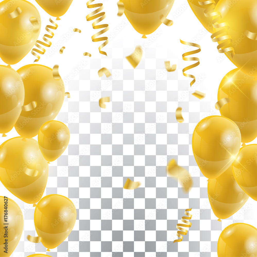 Golden balloons , vector Celebration background template Stock Vector ...