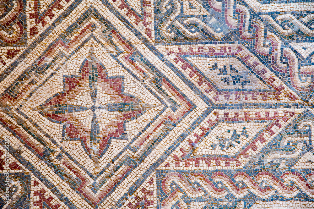 Old roman mosaics in the famous imperial Villa del Casale in Piazza ...