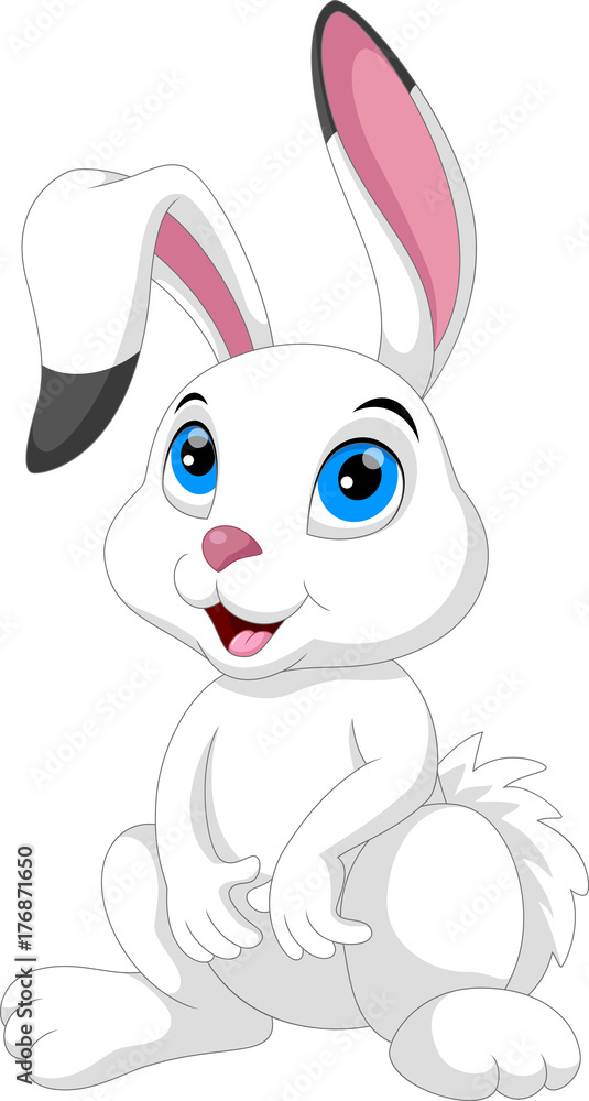 Vector illustration of Arctic hare cartoon isolated on white background ...