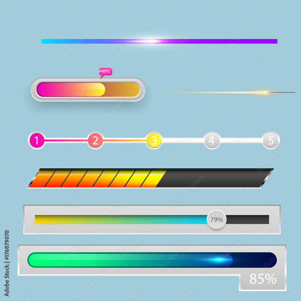Progress loading bar indicators download progress ui-ux web interface ... Progress loading bar indicators download progress ui-ux web interface ...