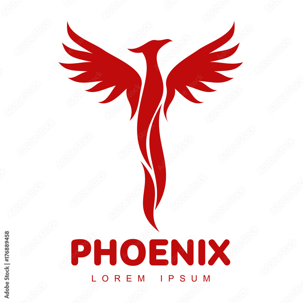 Stylized graphic phoenix bird logo templates. Collection of creative ...
