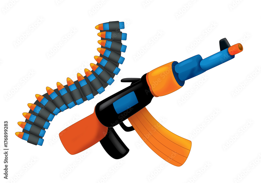 cartoon machine gun - isolated - illustration for children Stock ...