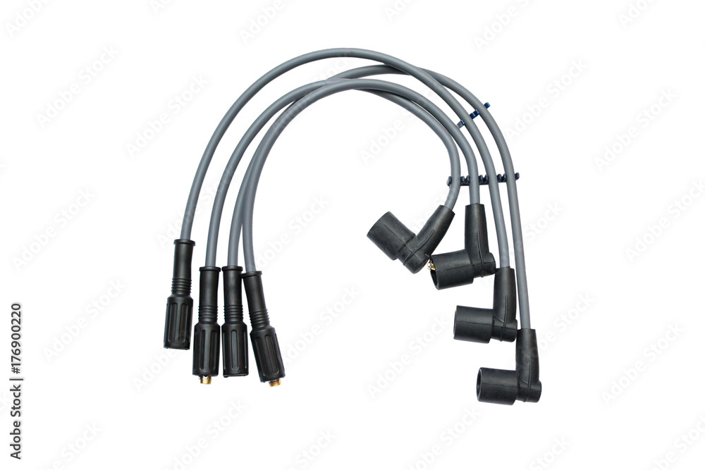 Car ignition wires set isolated on white background Stock Photo | Adobe ...