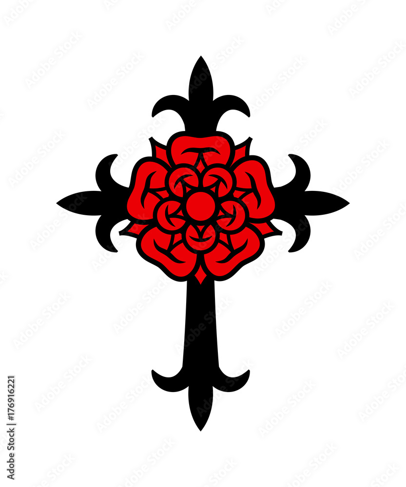Rosenkreuz (Cross with Rose). Sacral mystical symbol of The ...