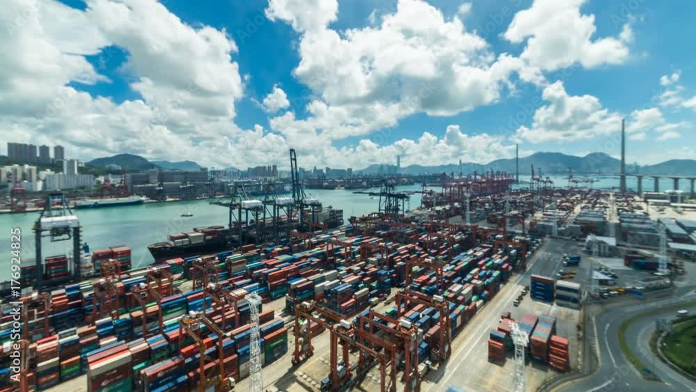 Time lapse of Hong Kong Container Terminal - Hong Kong Kwai Tsing ...