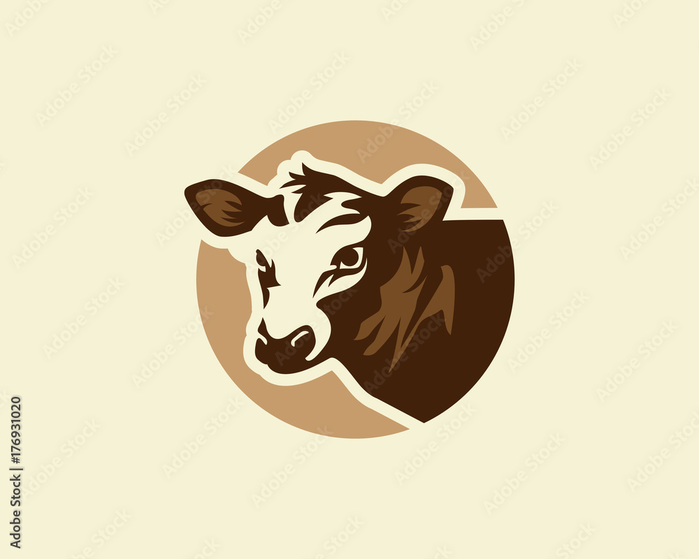 Cow logo, silhouette of a cow head, cow vector Stock Vector | Adobe Stock