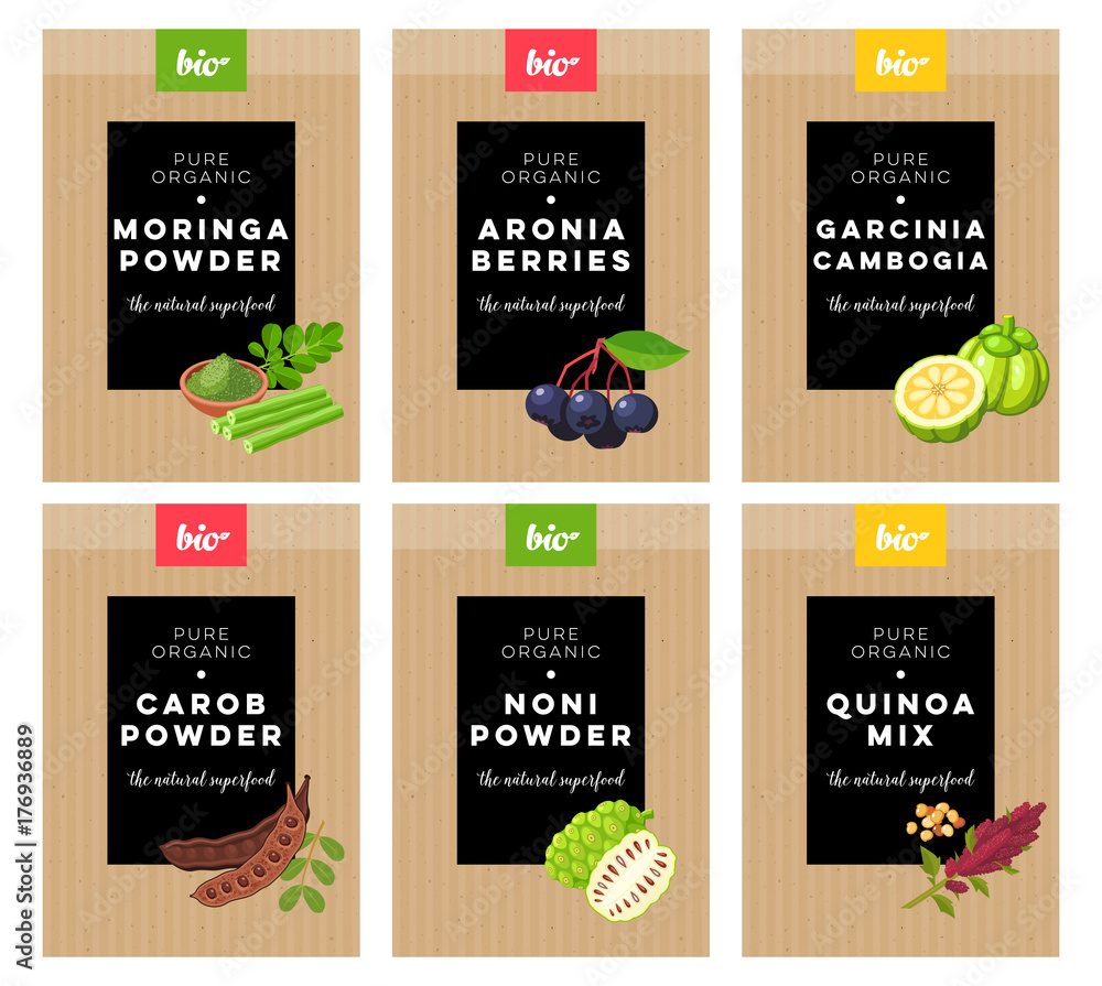 Packaging design. Concept label for natural superfood marketing ...