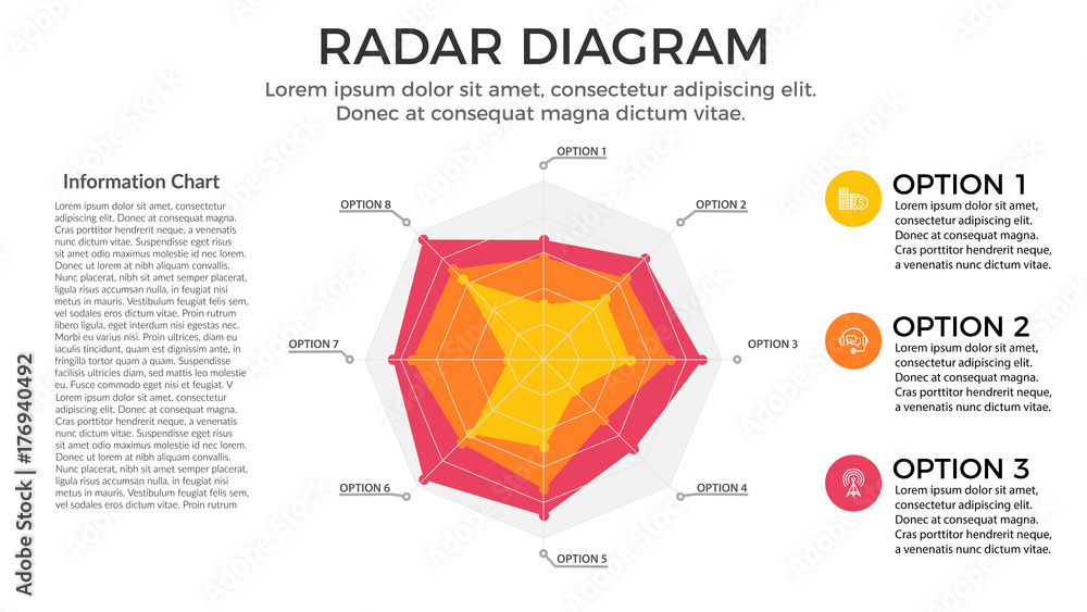 Radial Diagram Infographic Element Stock Vector | Adobe Stock