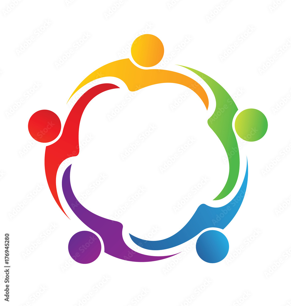 Logo teamwork hug friendship icon vector Stock Vector | Adobe Stock