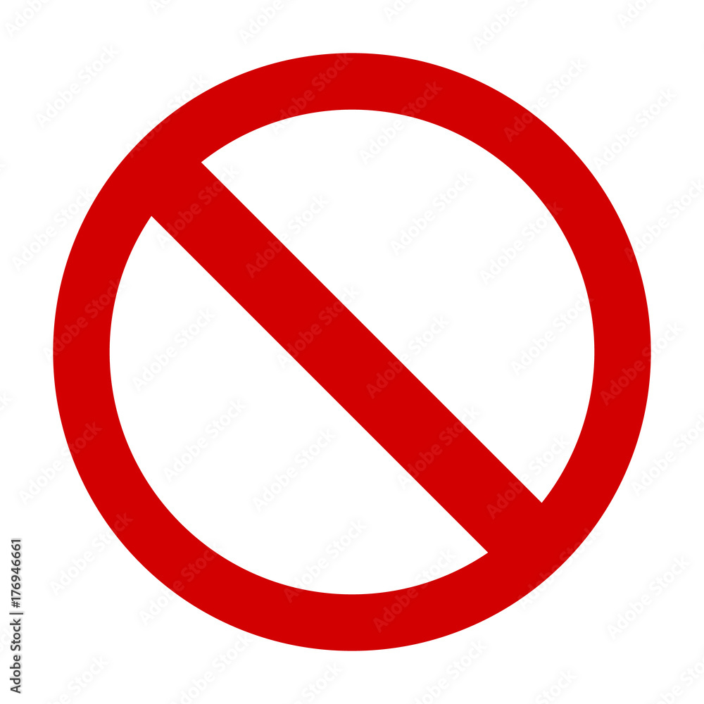 Prohibition sign or no sign icon vector simple Stock Vector | Adobe Stock