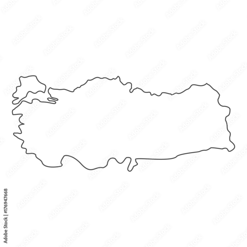 Turkey map icon vector line Stock Vector | Adobe Stock
