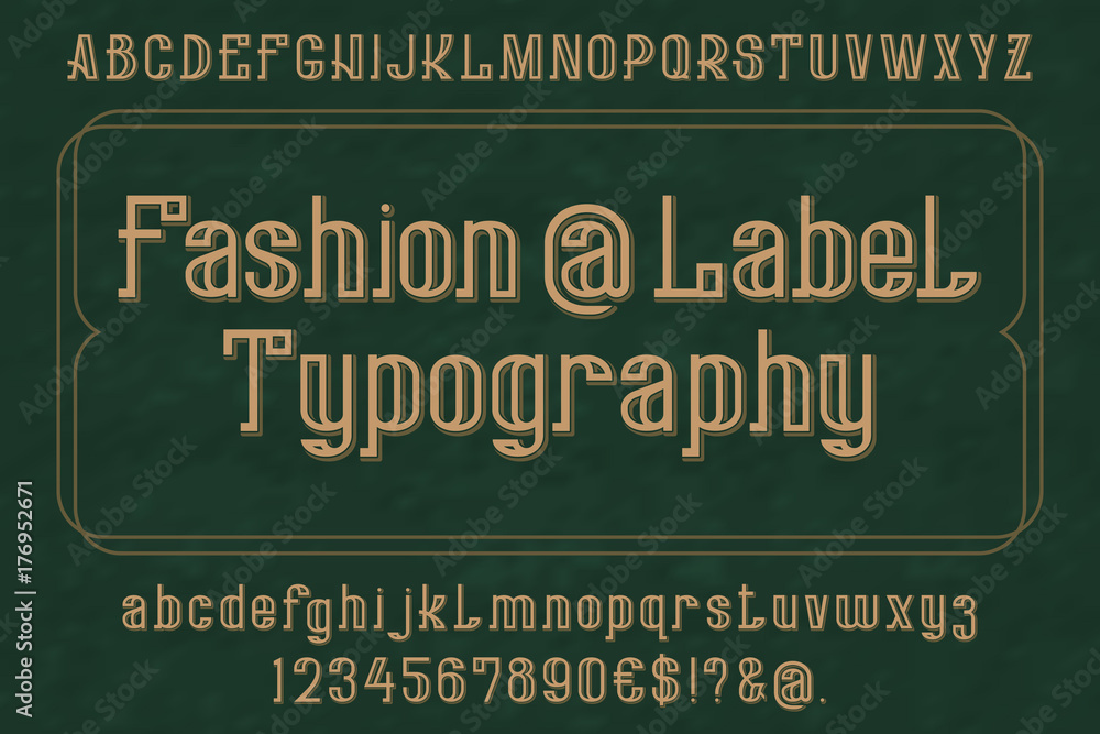 Fashion Label Typography typeface. Isolated english alphabet. Letters ...