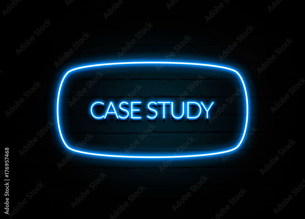 Case Study - colorful Neon Sign on brickwall Stock Illustration | Adobe ...