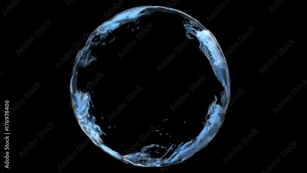 Water boils and rotates around an invisible center creating water ...