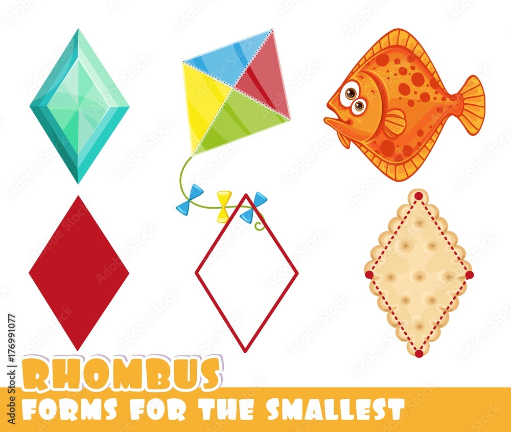 Colorful Set Rhombus Shape Objects Visual Vector Image, 50% OFF