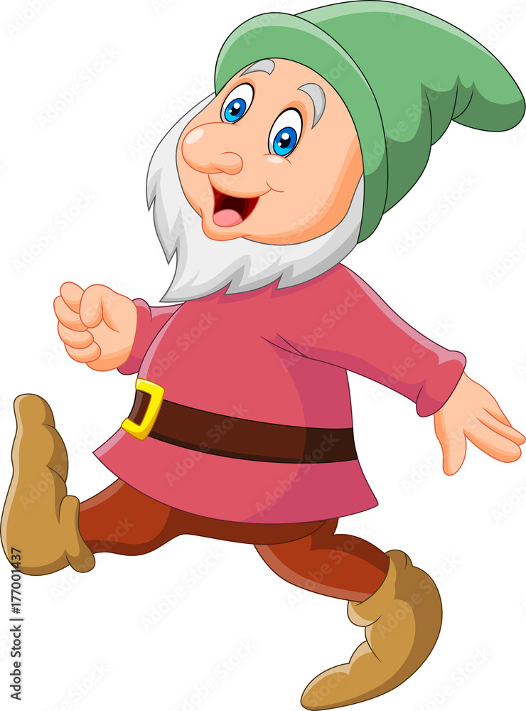 Cartoon happy dwarf isolated on white background Stock Vector | Adobe Stock
