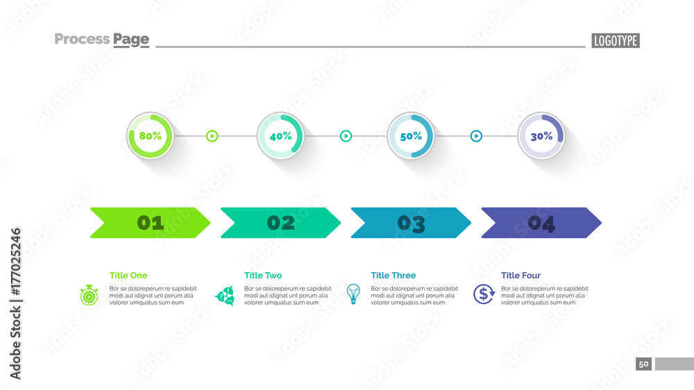 Four Options Comparison Slide Template Stock Vector | Adobe Stock