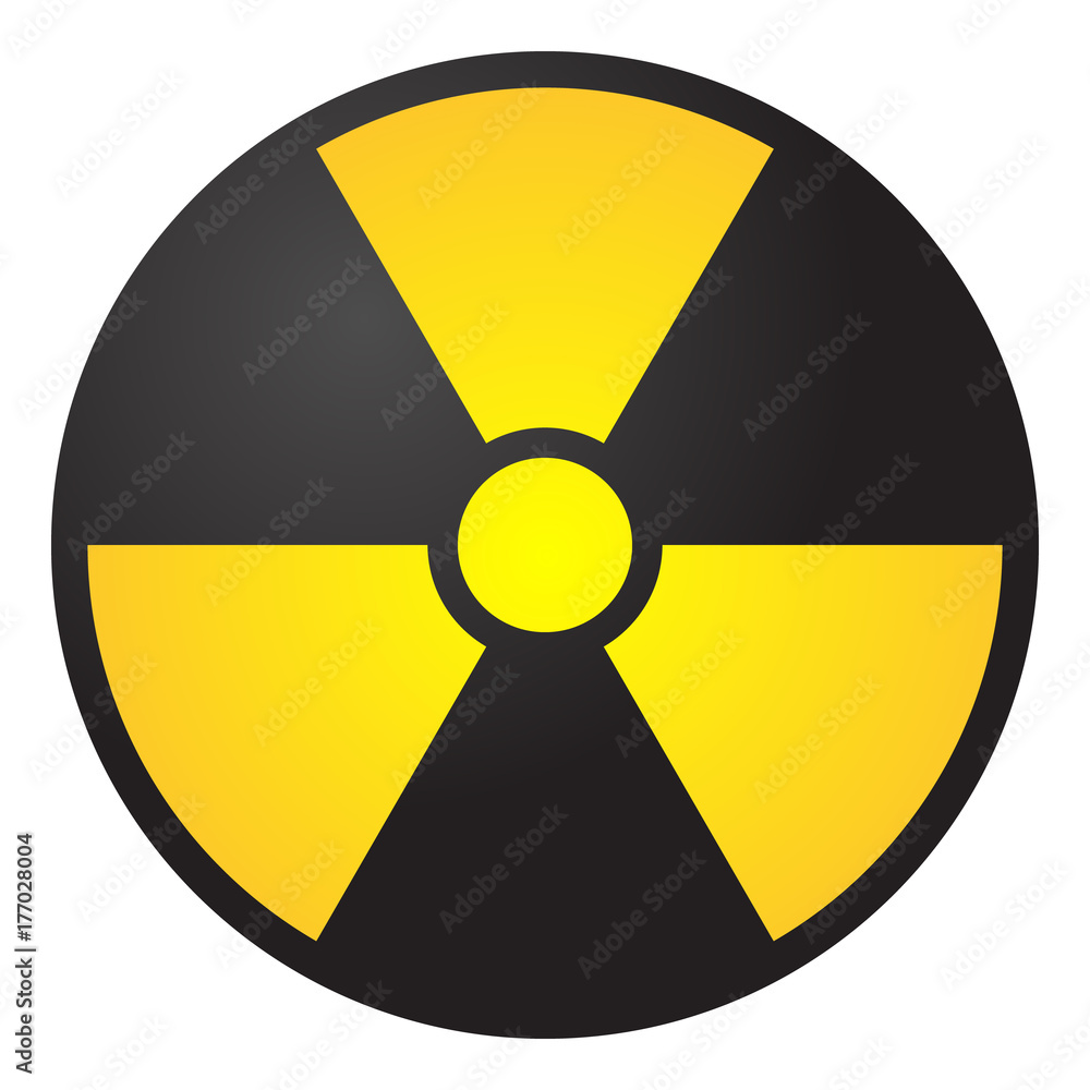 Vector illustration toxic sign, symbol. Warning radioactive zone ...