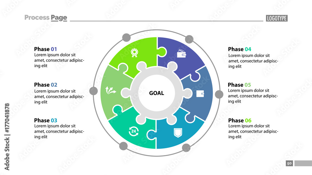 Six Elements Slide Template Stock Vector | Adobe Stock