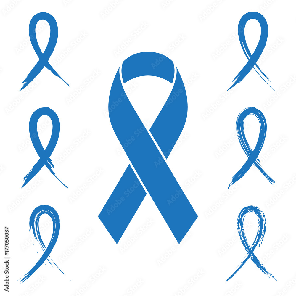 Collection of prostate cancer awareness ribbon collection with chalk ...