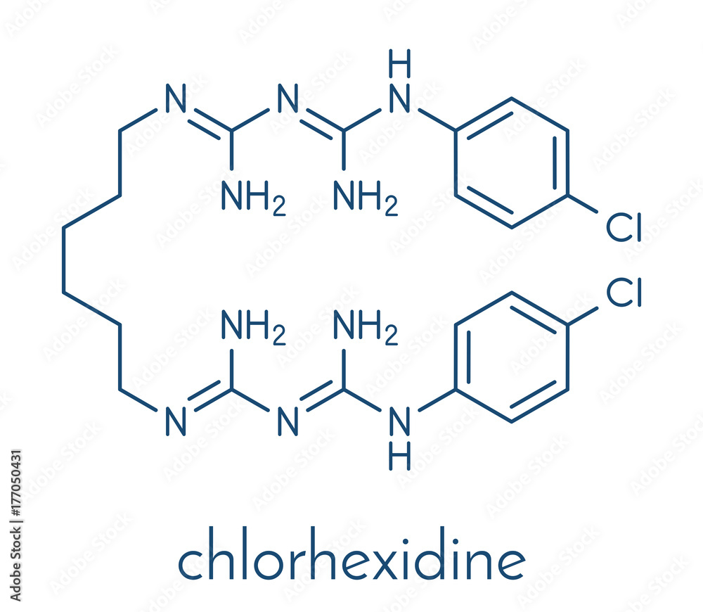 Chlorhexidine antiseptic molecule. Skeletal formula. Stock Vector ...