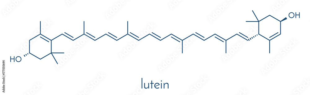 Vecteur Stock Lutein yellow-orange plant pigment molecule. Used as food ...