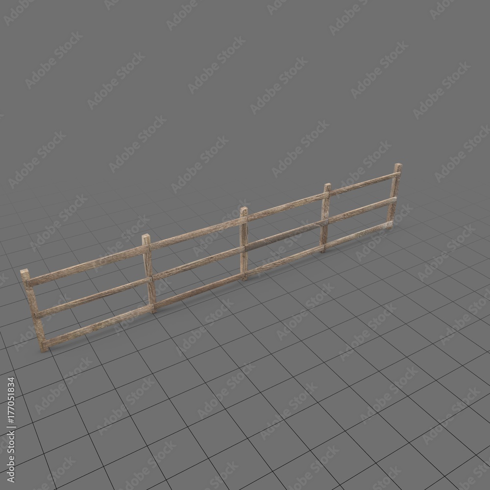 Wood fence Stock 3D asset | Adobe Stock