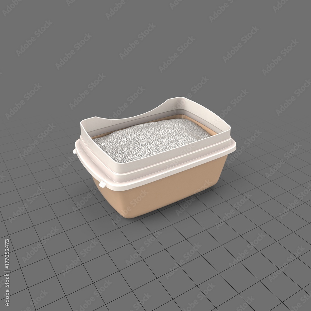 Open cat litter box Stock 3D asset | Adobe Stock