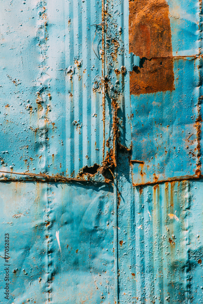Blue rusty metal texture - background Stock Photo | Adobe Stock