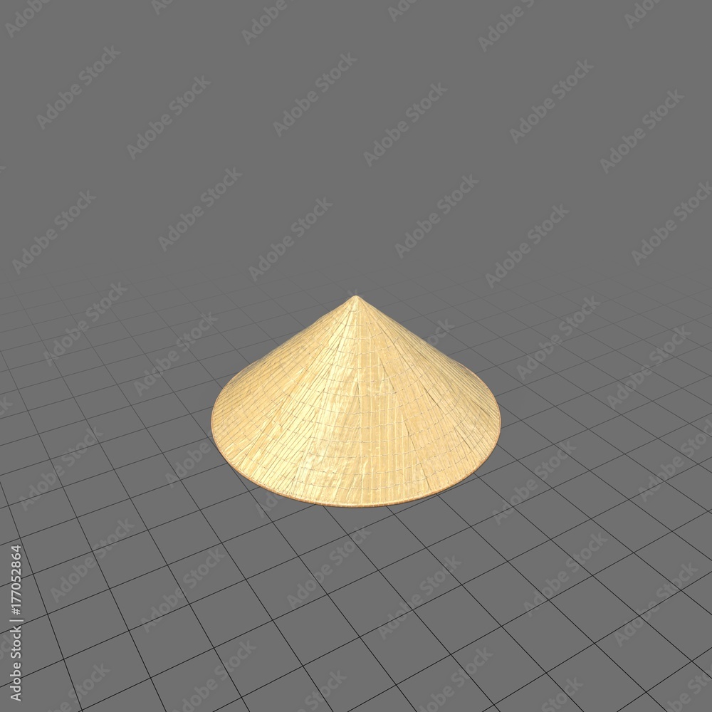 Conical hat with tight strap Stock 3D asset | Adobe Stock