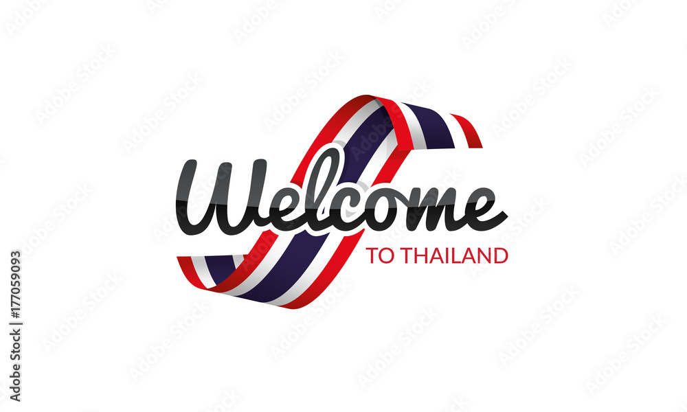 Welcome to Thailand flag sign logo icon Stock Vector | Adobe Stock