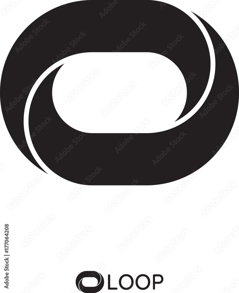 twisted loop oval letter o logo concept. vector illustration. Stock ...