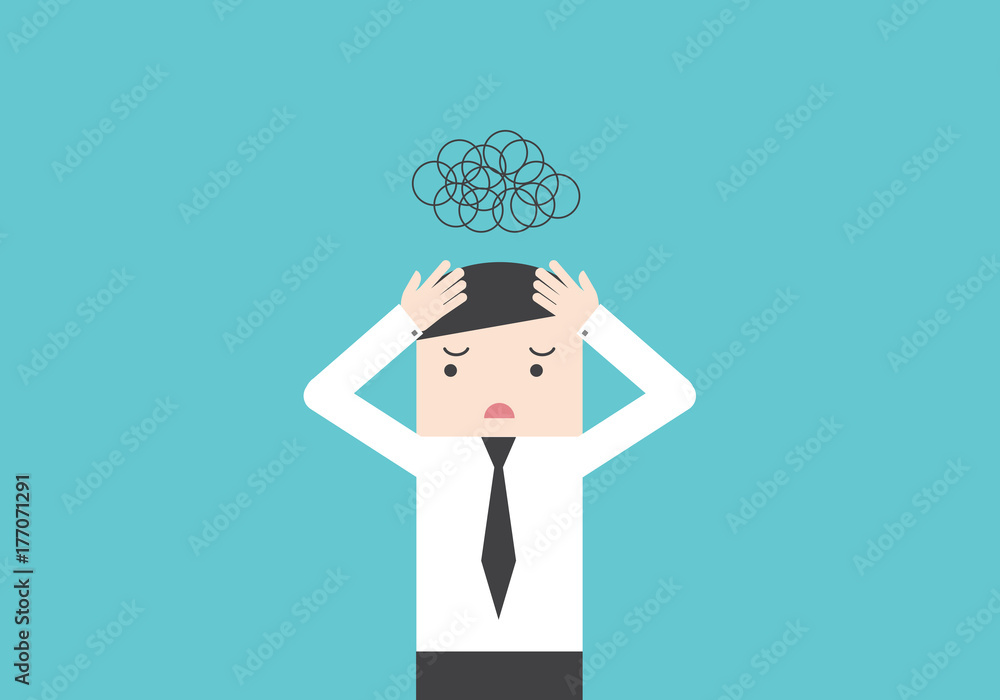 Businessman confuse with Bad communication. don’t understand. talking ...