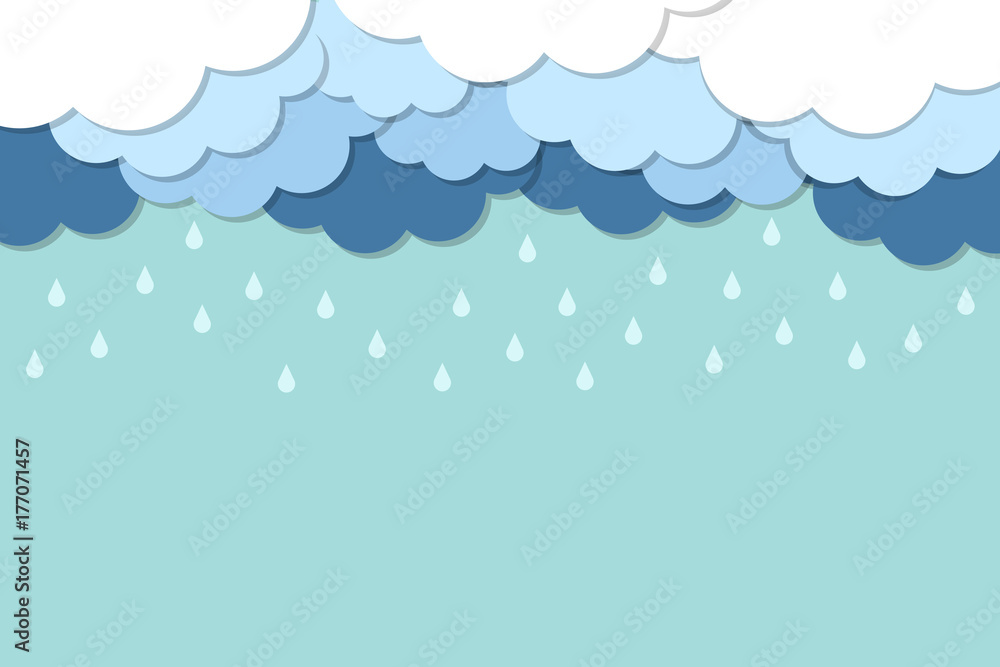 Happy Monsoon Season Background with Cloud and Rainy. sale banner ...