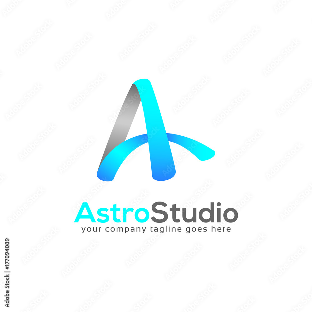 Astro Studio Letter A Logo Stock Vector | Adobe Stock