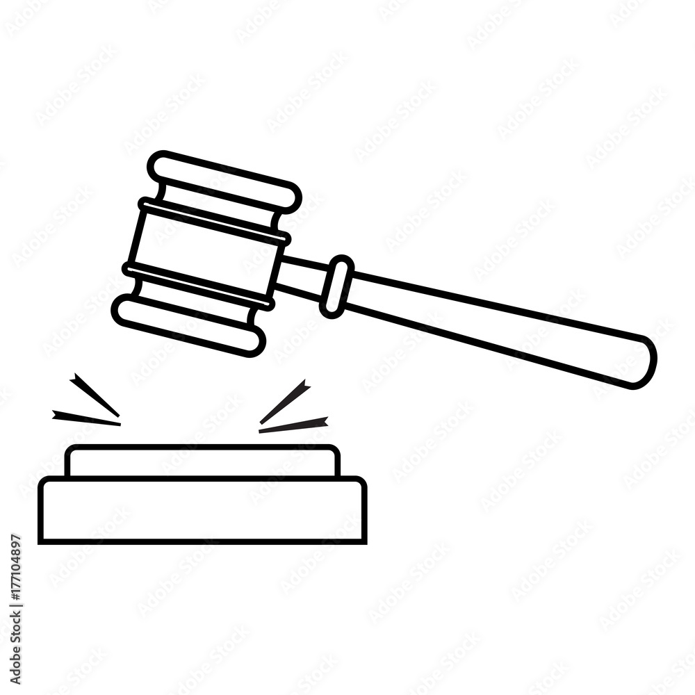 Gavel, outline design. Vector illustration Stock Vector | Adobe Stock