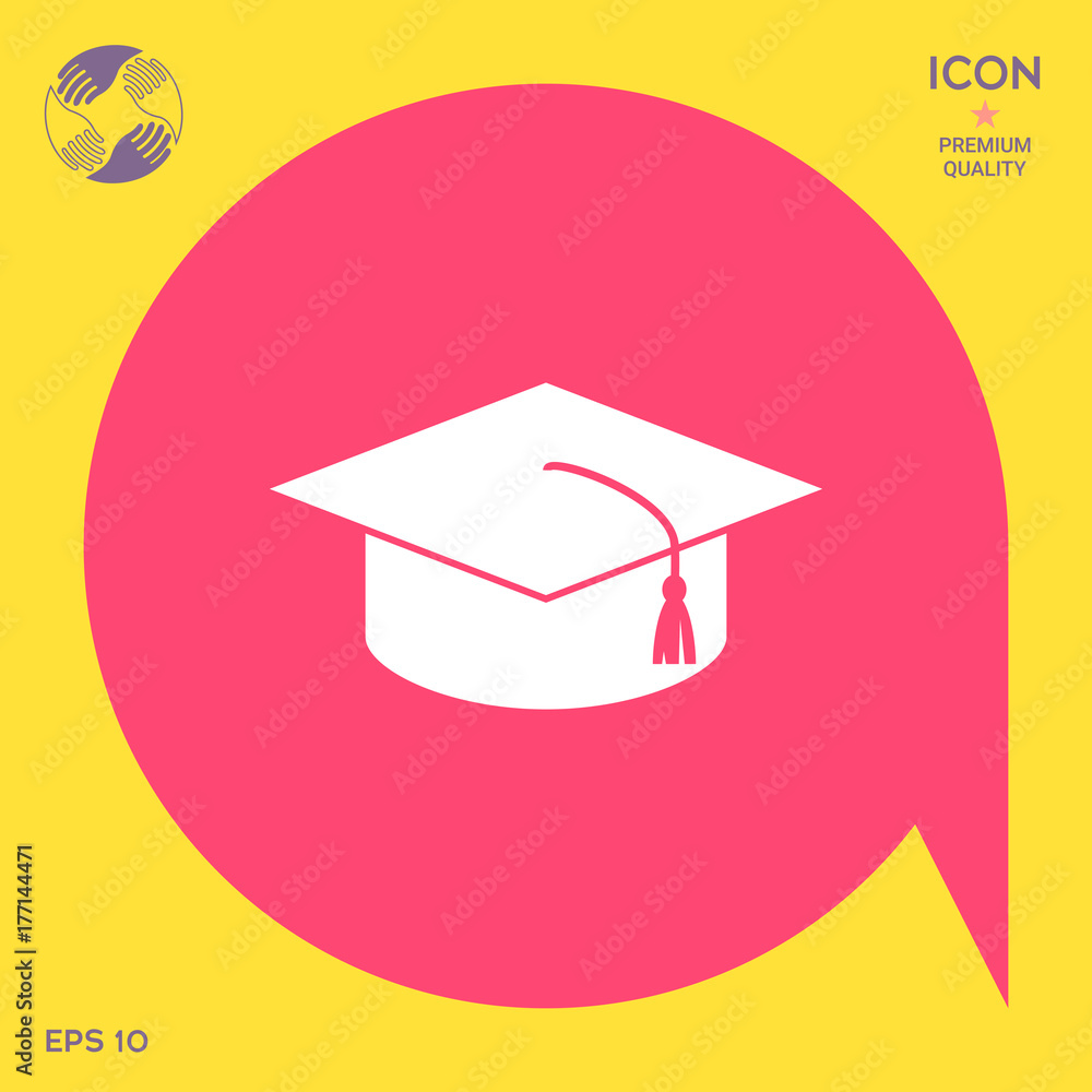 Master cap for graduates, square academic cap, graduation cap icon ...