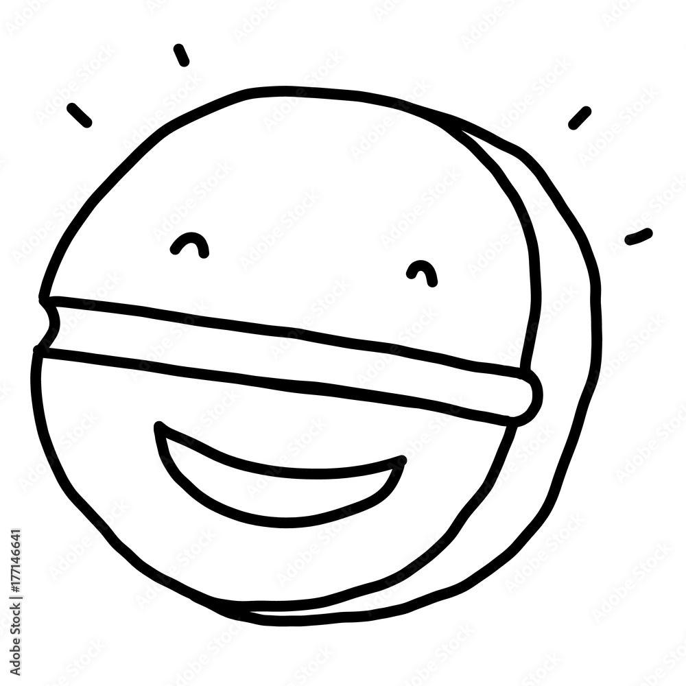 smile drug tablet / cartoon vector and illustration, black and white ...