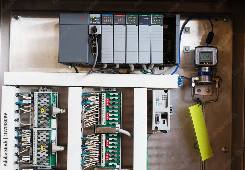 PLC programable logic controler,This picture show hard wiring ...