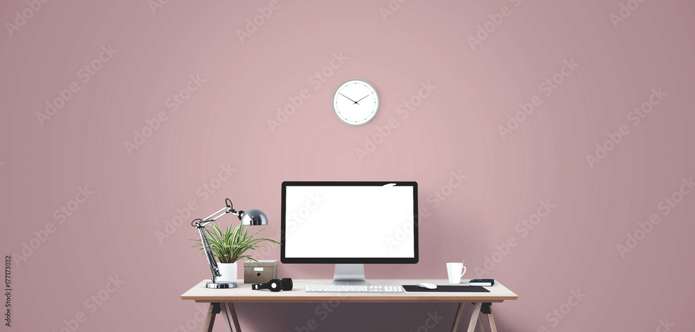 Desktop computer screen isolated. Mockup Scene Creator Stock Photo ...
