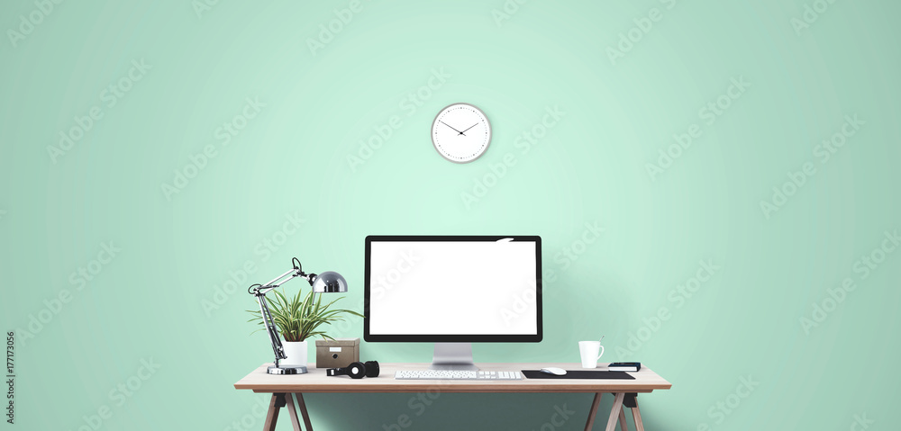 Desktop computer screen isolated. Mockup Scene Creator Stock Photo ...