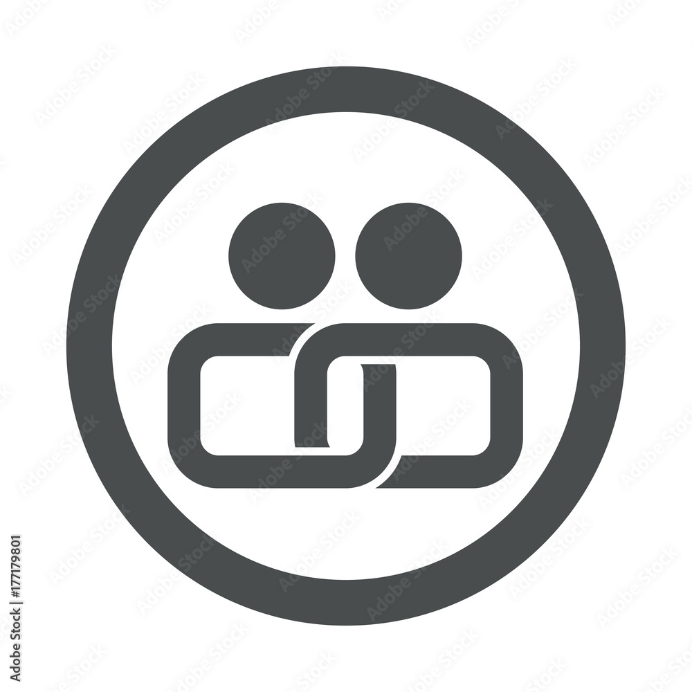 Icono plano union en circulo color gris Stock Illustration | Adobe Stock