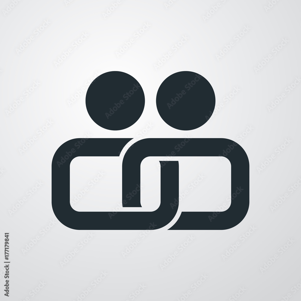 Icono plano union en fondo degradado Stock Vector | Adobe Stock