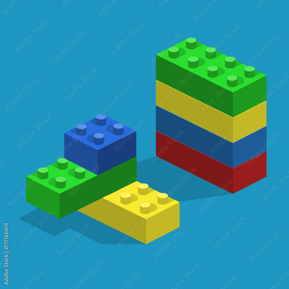 Isometric 3D vector illustration toy for children constructor and ...