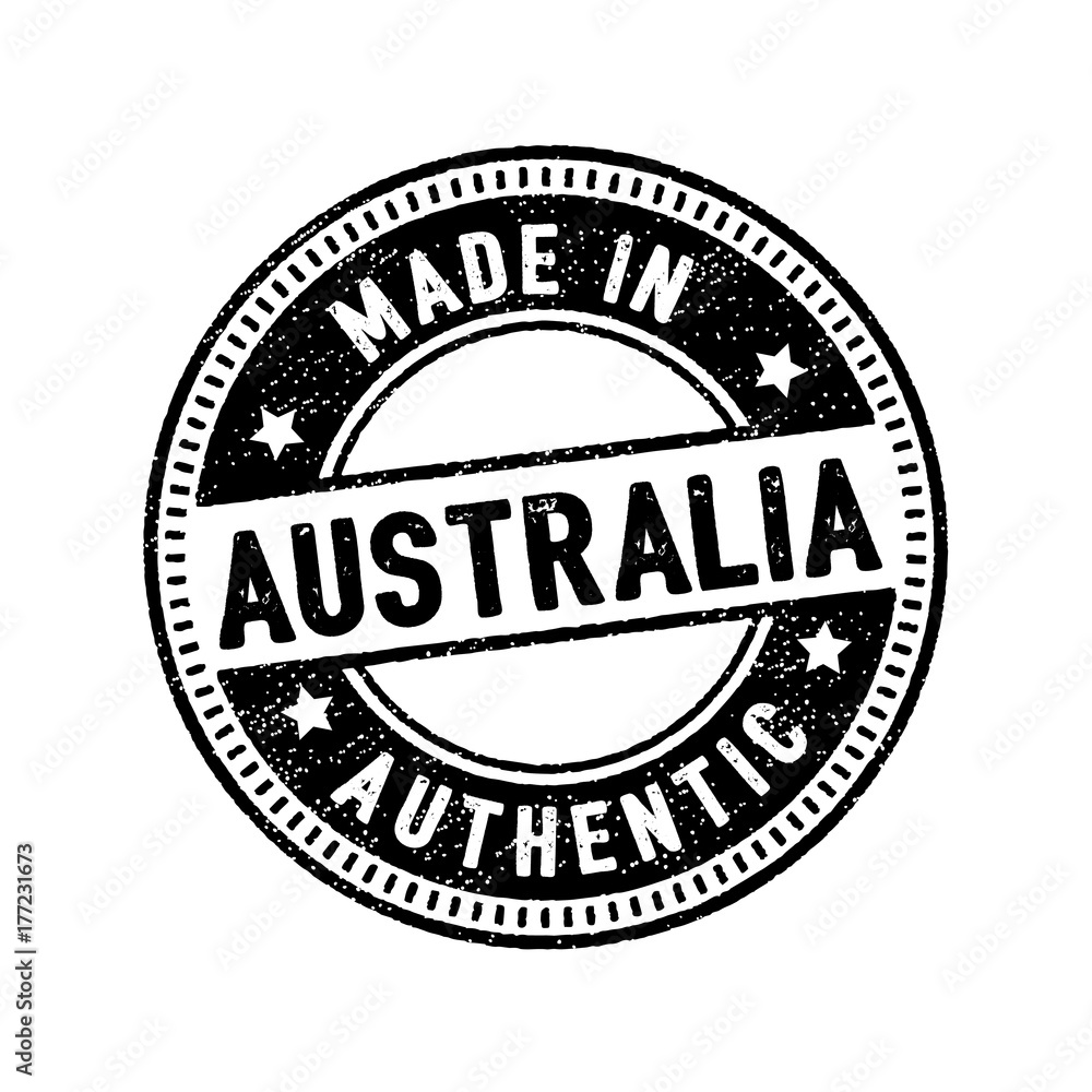 made in australia authentic circle rubber stamp icon Stock Vector ...