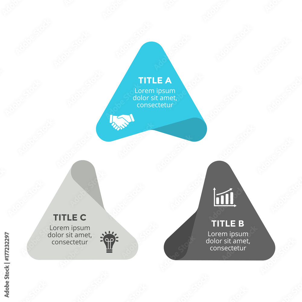 Stockvector Vector circle arrows infographic, cycle diagram, triangle graph, presentation chart ...